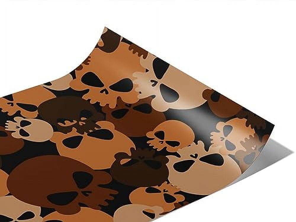 Rwraps Skull and Bones Brown Calvaria Gloss Vinyl Film Wrap 59in x 6ft ...