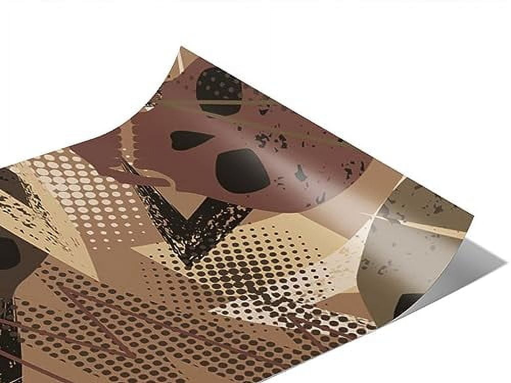 Rwraps Skull and Bones Brown Decomposition Matte Vinyl Film Wrap 59in x ...