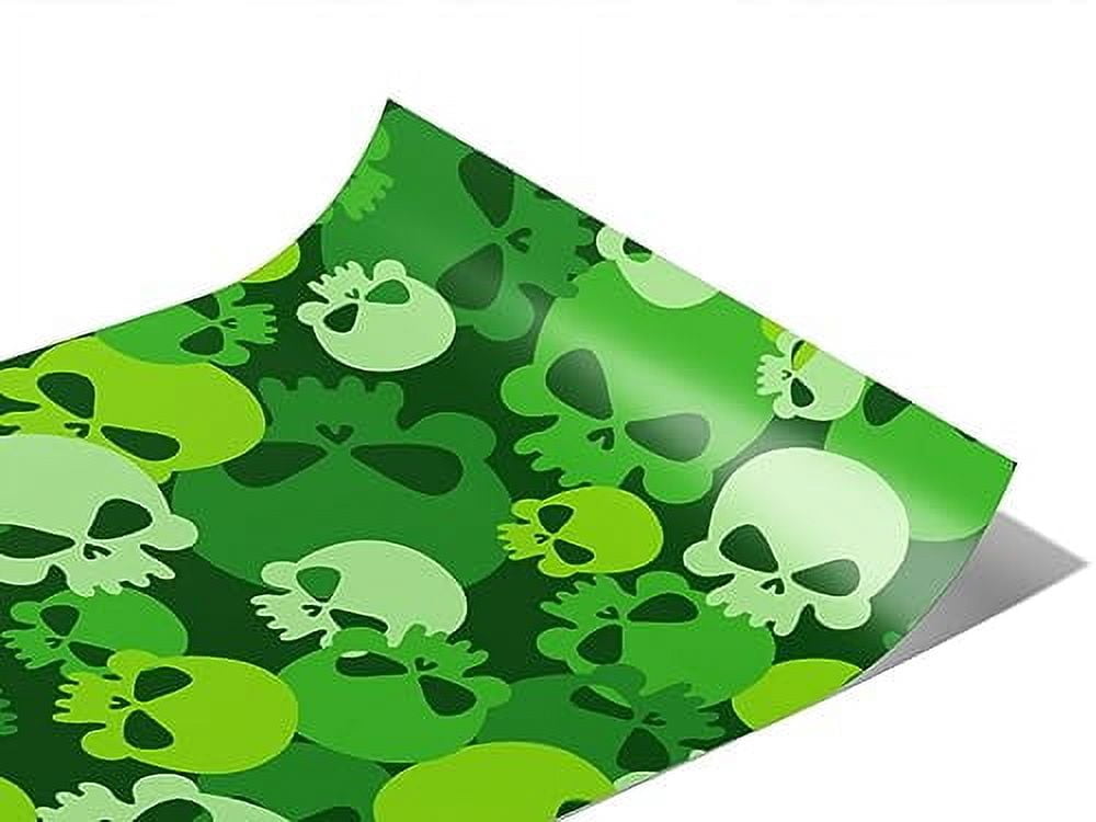 Rwraps Skull and Bones Green Calvaria Matte Vinyl Film Wrap 59in x 12ft ...