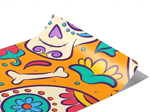 Rwraps Skull and Bones Hey Sugar Gloss Vinyl Film Wrap 59in x 4ft Vinyl ...