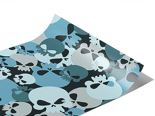Rwraps Skull and Bones Ice Calvaria Gloss Vinyl Film Wrap 59in x 20ft ...