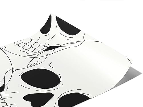 Rwraps Skull and Bones Look Away Matte Vinyl Film Wrap 59in x 5ft Vinyl ...