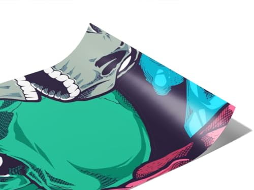 Rwraps Skull and Bones Mix Up Matte Vinyl Film Wrap 59in x 12ft Vinyl ...