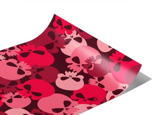 Rwraps Skull and Bones Pink Calvaria Matte Vinyl Film Wrap 59in x 21ft ...