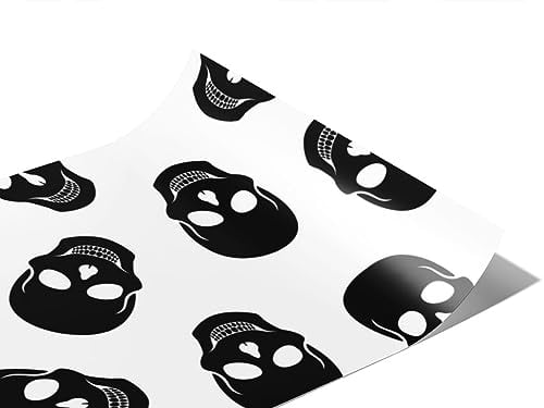 Rwraps Skull and Bones Polkadot Skulls Gloss Vinyl Film Wrap 59in x ...