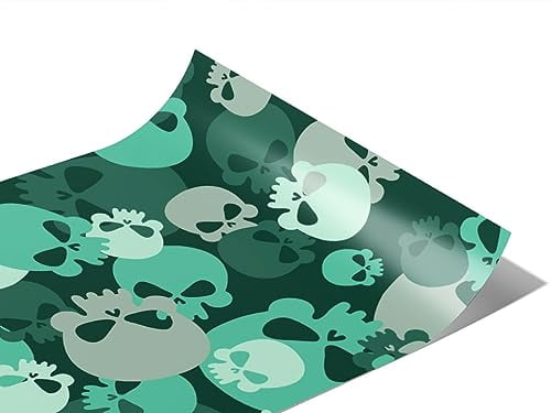 Rwraps Skull and Bones Teal Calvaria Matte Vinyl Film Wrap 59in x 12ft ...