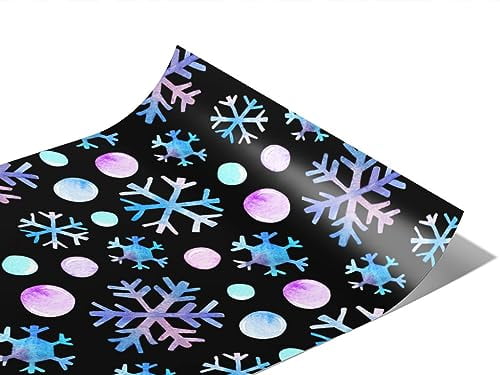 Rwraps Snow Snowflake Kisses Gloss Vinyl Film Wrap 59in x 4ft Vinyl ...