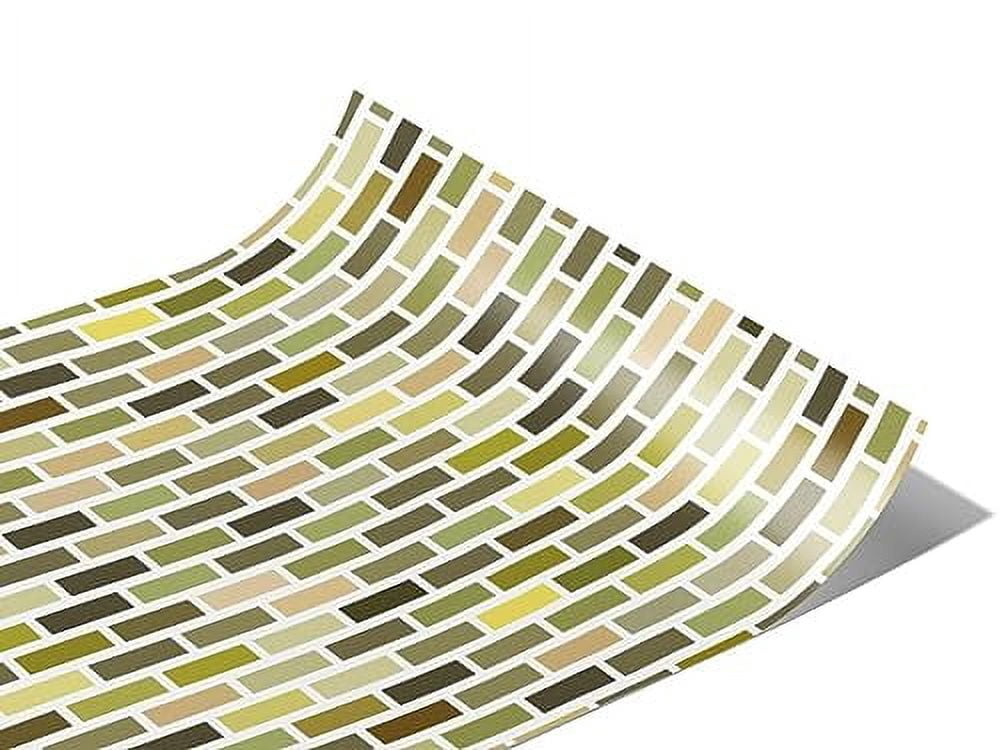 Rwraps Stacked Brick Olive Matte Vinyl Film Wrap 59in x 7ft Vinyl ...