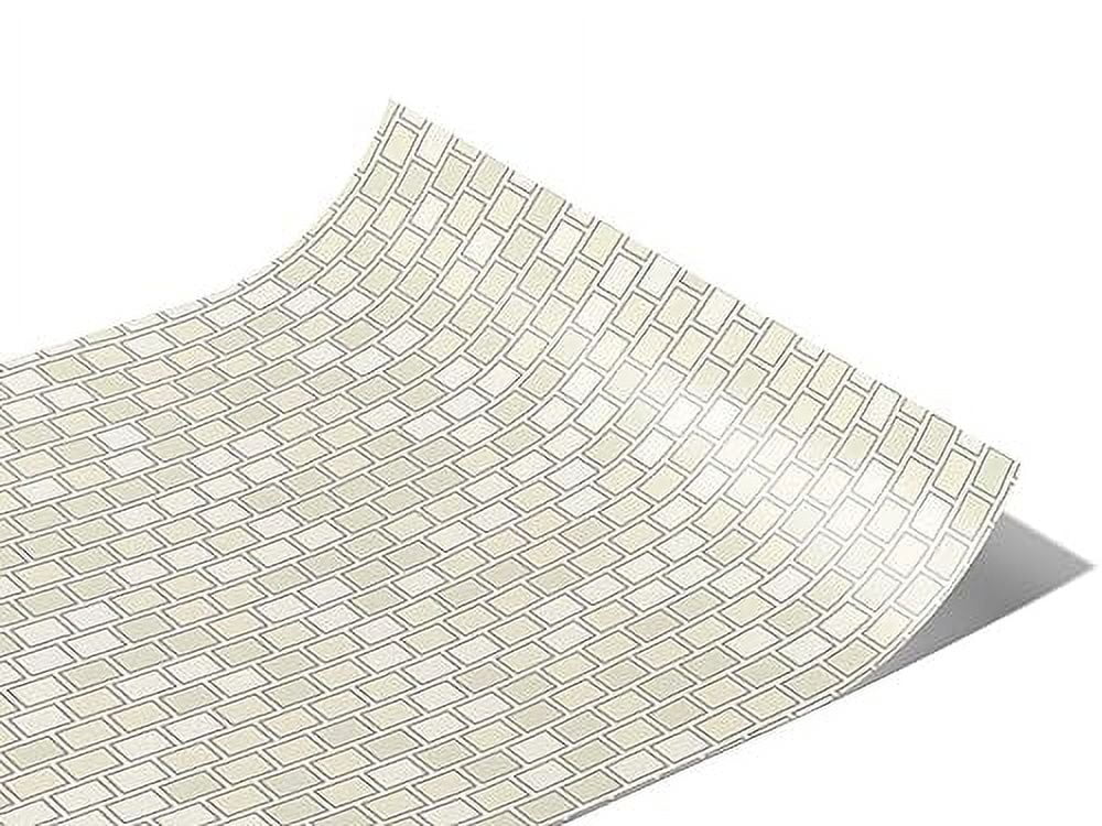 Rwraps Stacked Brick White Matte Vinyl Film Wrap 59in x 22ft Vinyl ...