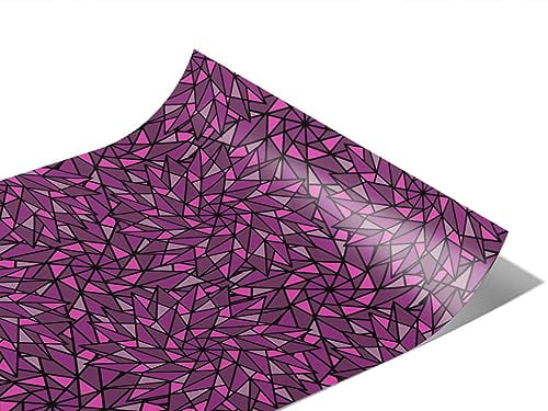 Rwraps Stained Glass Purple Star Gloss Vinyl Film Wrap 59in x 2ft Vinyl ...