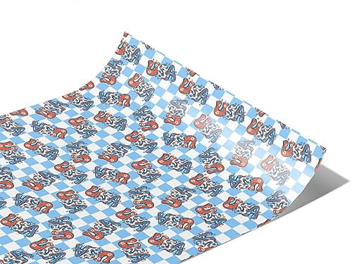 Rwraps Star Spangled Americana 60s Style Gloss Vinyl Film Wrap 59in x ...