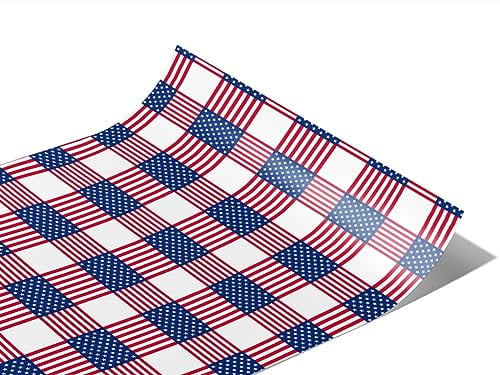 Rwraps Star Spangled Americana Criss Cross Matte Vinyl Film Wrap 59in x ...