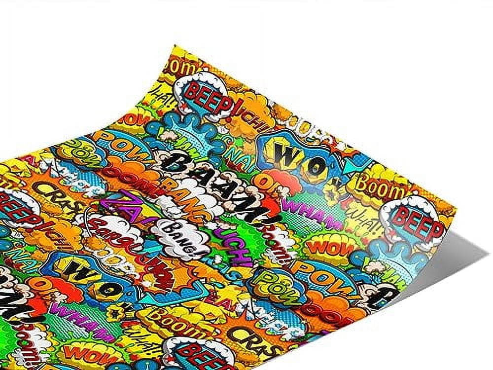 Rwraps Sticker Bomb Action Comic Matte Vinyl Film Wrap 59in x 29ft ...