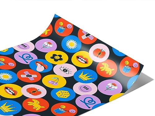 Rwraps Sticker Bomb Circular Reasoning Matte Vinyl Film Wrap 59in x ...