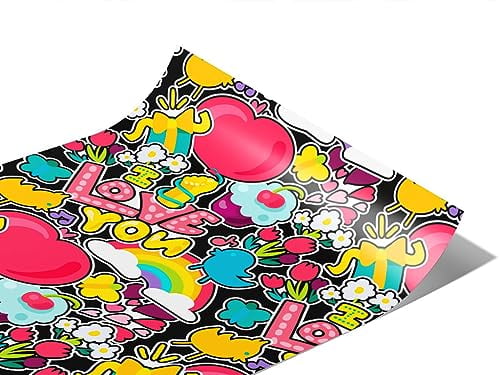 Rwraps Sticker Bomb Lovey Dovey Gloss Vinyl Film Wrap 59in x 19ft Vinyl ...