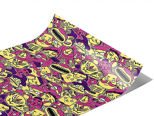 Rwraps Sticker Bomb Strange Visitors Gloss Vinyl Film Wrap 59in x 2ft ...