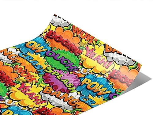 Rwraps Sticker Bomb Superhero Comic Gloss Vinyl Film Wrap 59in x 7ft ...