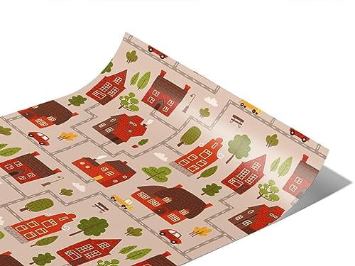 Rwraps Suburban Cityscape Brick Buildings Matte Vinyl Film Wrap 59in x ...