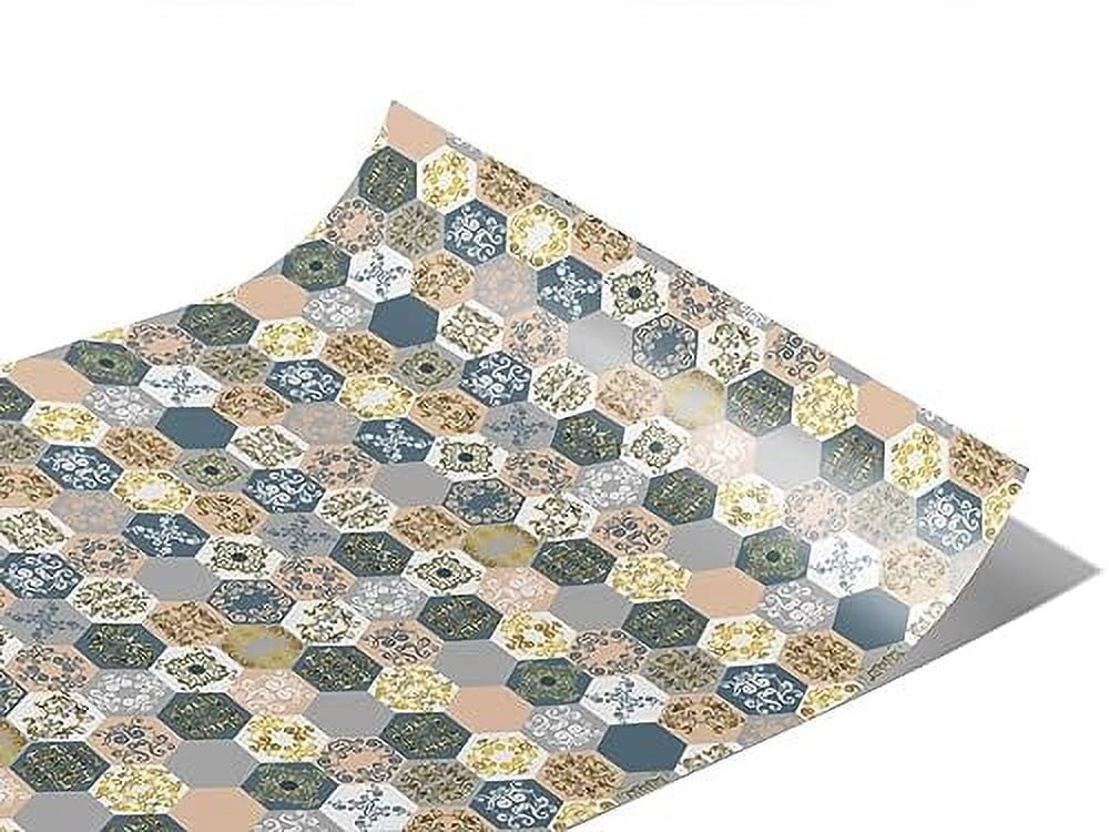 Rwraps Talavera Tile Cool Hexagonal Gloss Vinyl Film Wrap 59in x 19ft ...