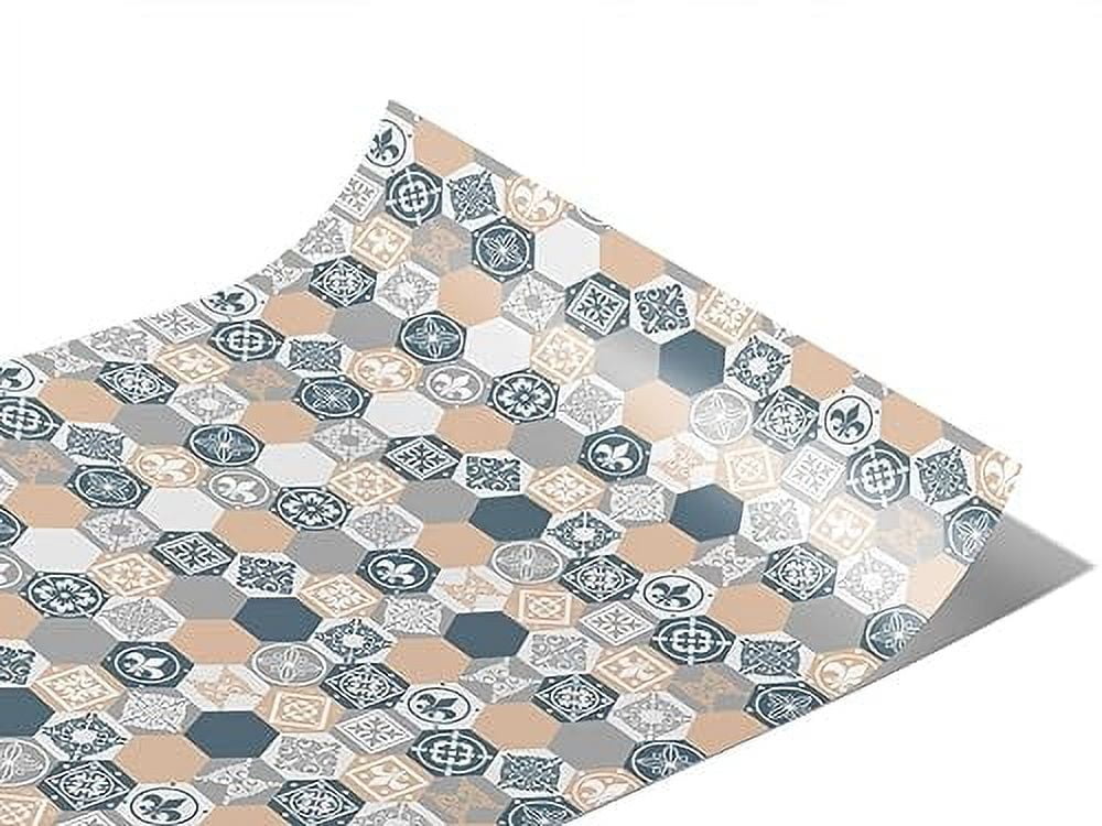 Rwraps Talavera Tile Neutral Hexagonal Matte Vinyl Film Wrap 59in x ...