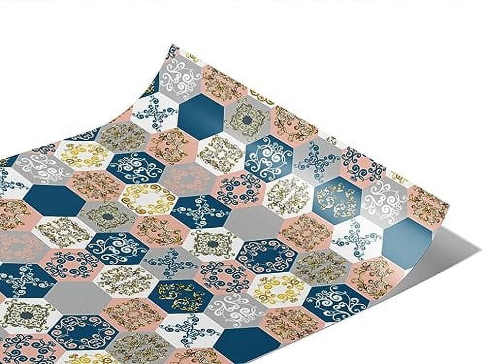 Rwraps Talavera Tile Warm Hexagonal Gloss Vinyl Film Wrap 59in x 18ft ...