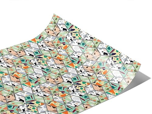 Rwraps Terrazzo Tile Green Cube Matte Vinyl Film Wrap 59in x 12ft Vinyl ...
