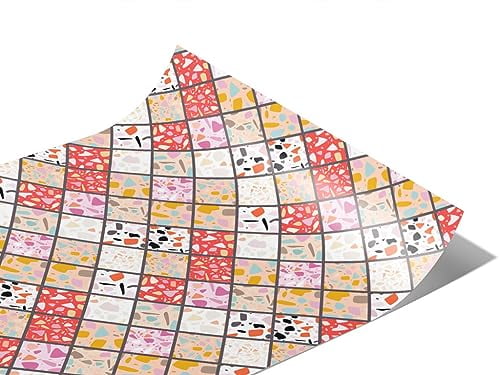 Rwraps Terrazzo Tile Pink Matte Vinyl Film Wrap 59in x 24ft Vinyl ...