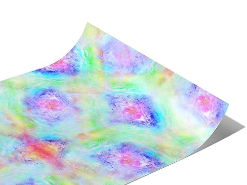 Rwraps Tie Dye Watercolor Rainbow Matte Vinyl Film Wrap 59in x 6ft ...