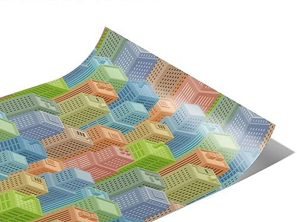 Rwraps Urban Cityscape Color Blocks Matte Vinyl Film Wrap 59in x 6ft ...