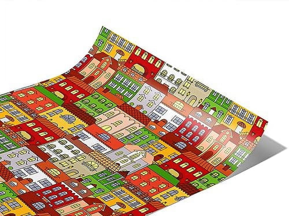 Rwraps Urban Cityscape Tetris Towers Gloss Vinyl Film Wrap 59in x 8ft ...