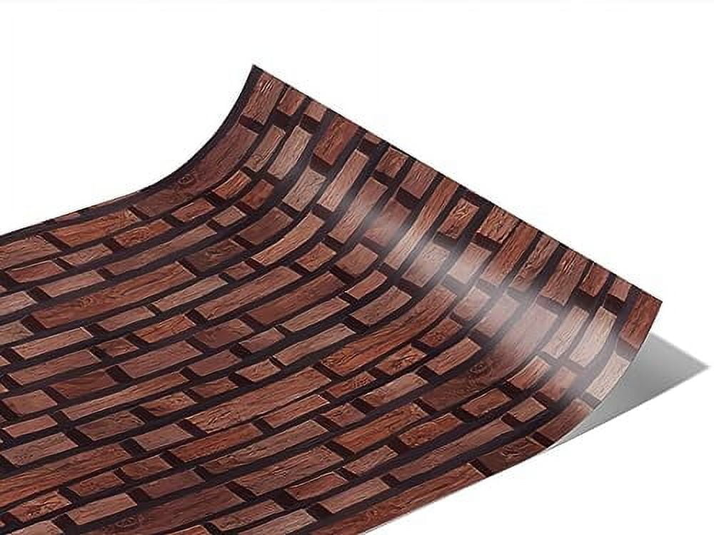Rwraps Vertical Strip Parquet Split Walnut Gloss Vinyl Film Wrap 59in x ...