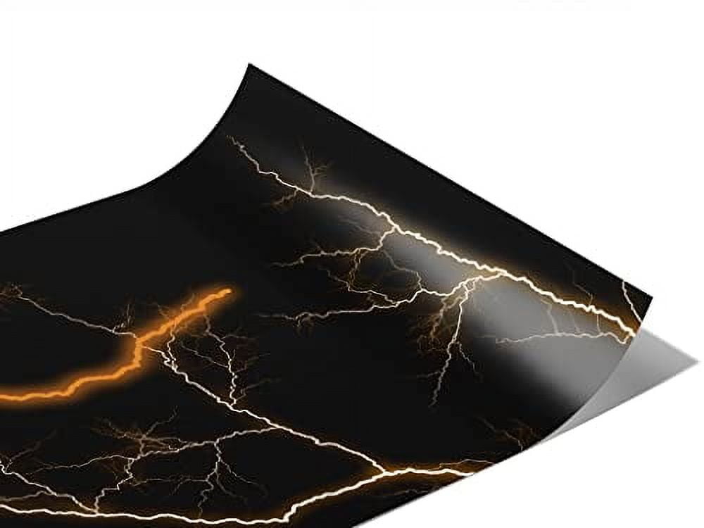 Rwraps Vinyl Car Wrap Film 914 Series Orange Lightning Gloss Air Bubble ...