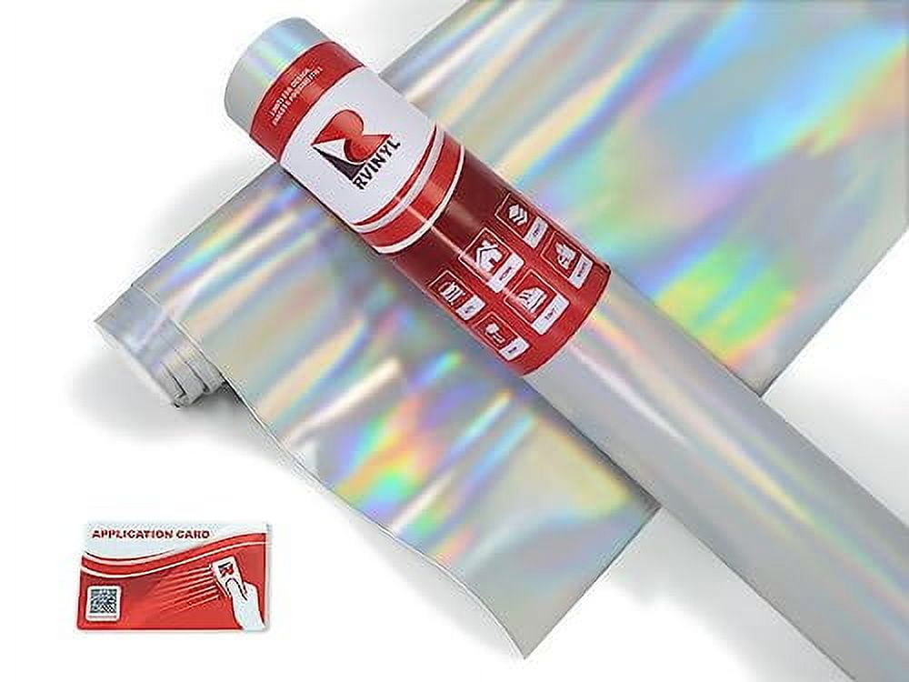 Rwraps Vinyl Car Wrap Film Diamond Holographic Chrome Silver Neochrome ...
