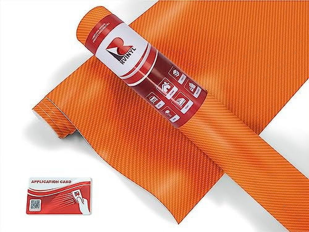 Rwraps Vinyl Car Wrap Film Roll Diamond 3D Carbon Fiber Orange Air ...