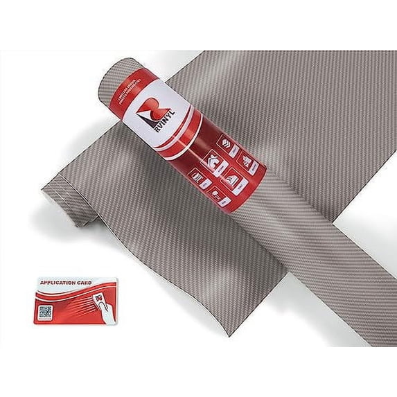 Rwraps Vinyl Car Wrap Film Roll Diamond 3D Carbon Fiber Silver Air ...