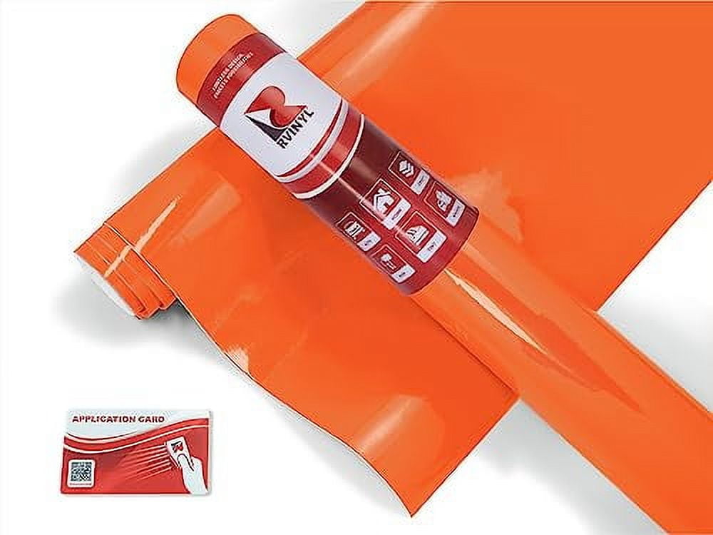 Rwraps Vinyl Car Wrap Film Roll Diamond Hyper Gloss Orange Air Bubble ...