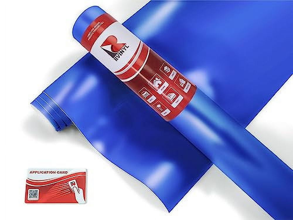 Rwraps Vinyl Car Wrap Film Roll Diamond Matte Chrome Blue Air Bubble ...