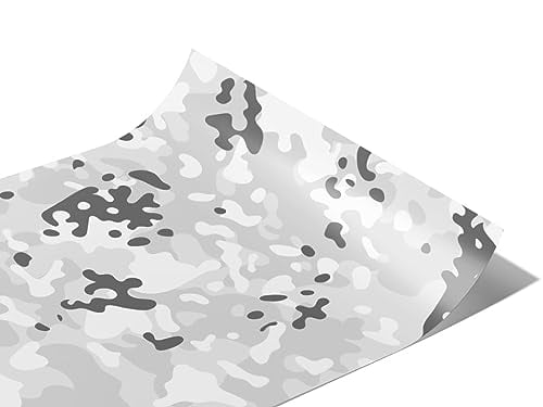 Rwraps White Camouflage Ghost Flecktarn Gloss Vinyl Film Wrap 59in x ...