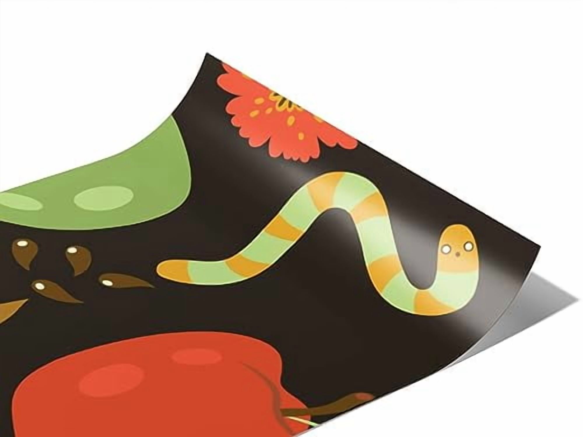 Rwraps Worm Apple a Day Matte Vinyl Film Wrap 59in x 3ft Vinyl Vehicle ...