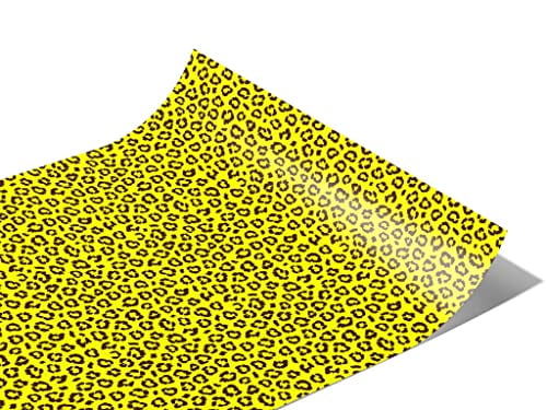 Rwraps Yellow Leopard Matte Vinyl Film Wrap 59in x 22ft Vinyl Vehicle ...