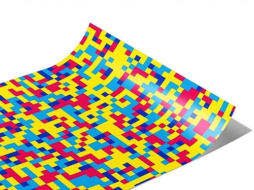 Rwraps Yellow Pixel Totally Unmellow Gloss Vinyl Film Wrap 59in x 7ft ...