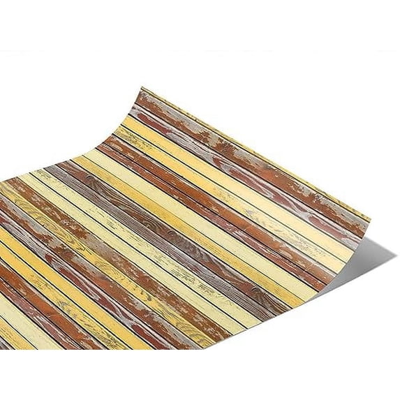 Rwraps Yellow Wood Plank Distressed Gradient Gloss Vinyl Film Wrap 59in ...