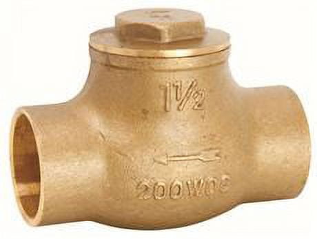 Rwv Brass Swing Check Valve T Pattern With Solder Ends, 1-1/2 In., Lead ...