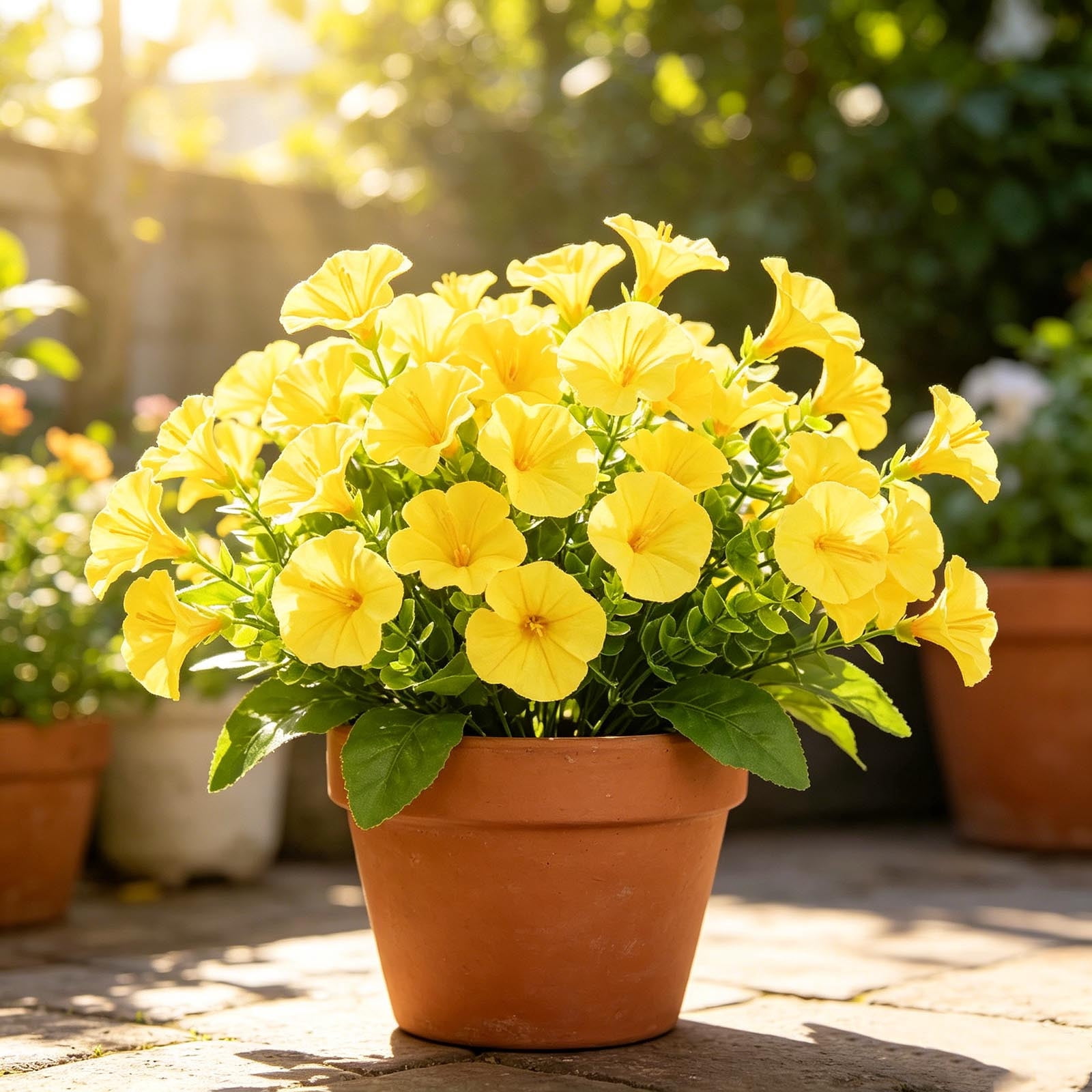 Rwvbm 14.5in Artificial Trumpet Flower Bouquets, Realistic Silk Faux ...
