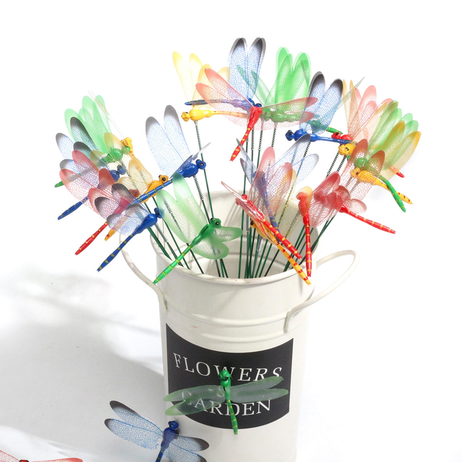 24PC Clip-On Simulated Decorations Movable Spring-Attached Dragonflies ...