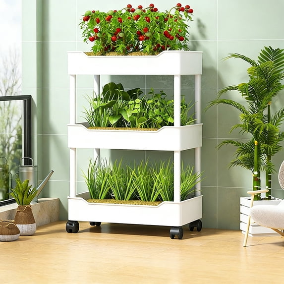 Rwvbm 3-Tier Rolling Utility Cart with Wheels, Space-Saving Slim ...