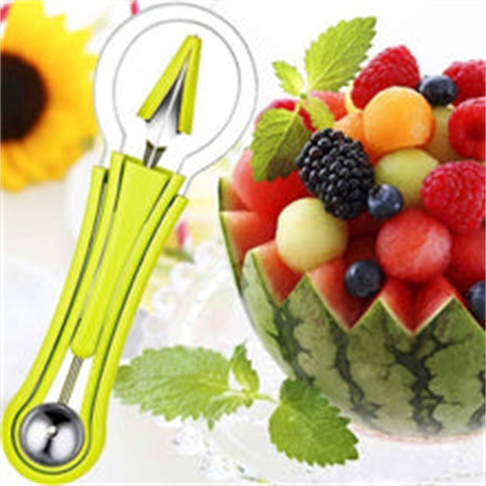 Rwvbm 3-in-1 Fruit Spoon & Carving Knife Set Melon Baller,V-Shaped ...