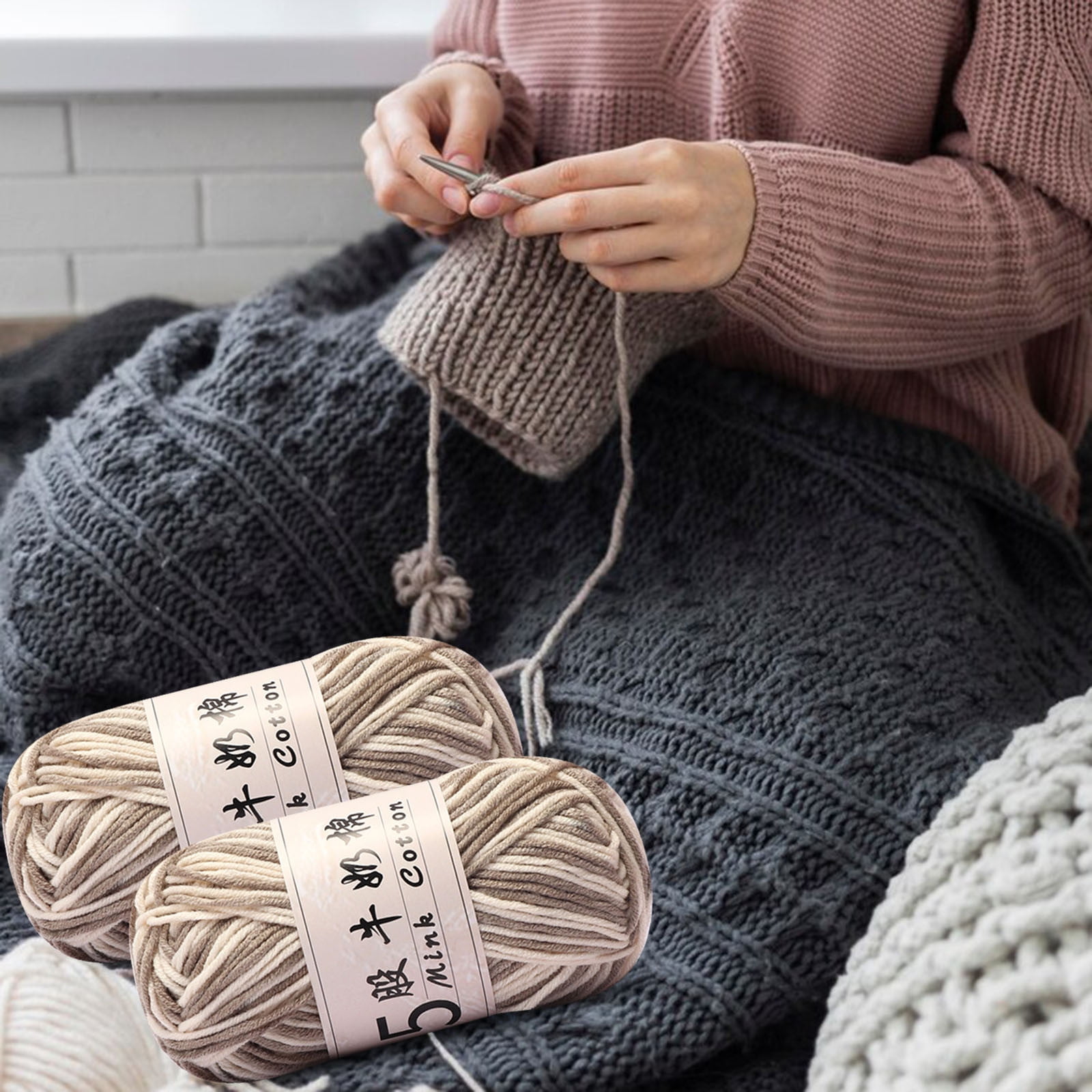 Rwvbm 5 Strs Milk Gradient Yarn H-Woven DIY Crochet Wool 50g 325m Soft ...