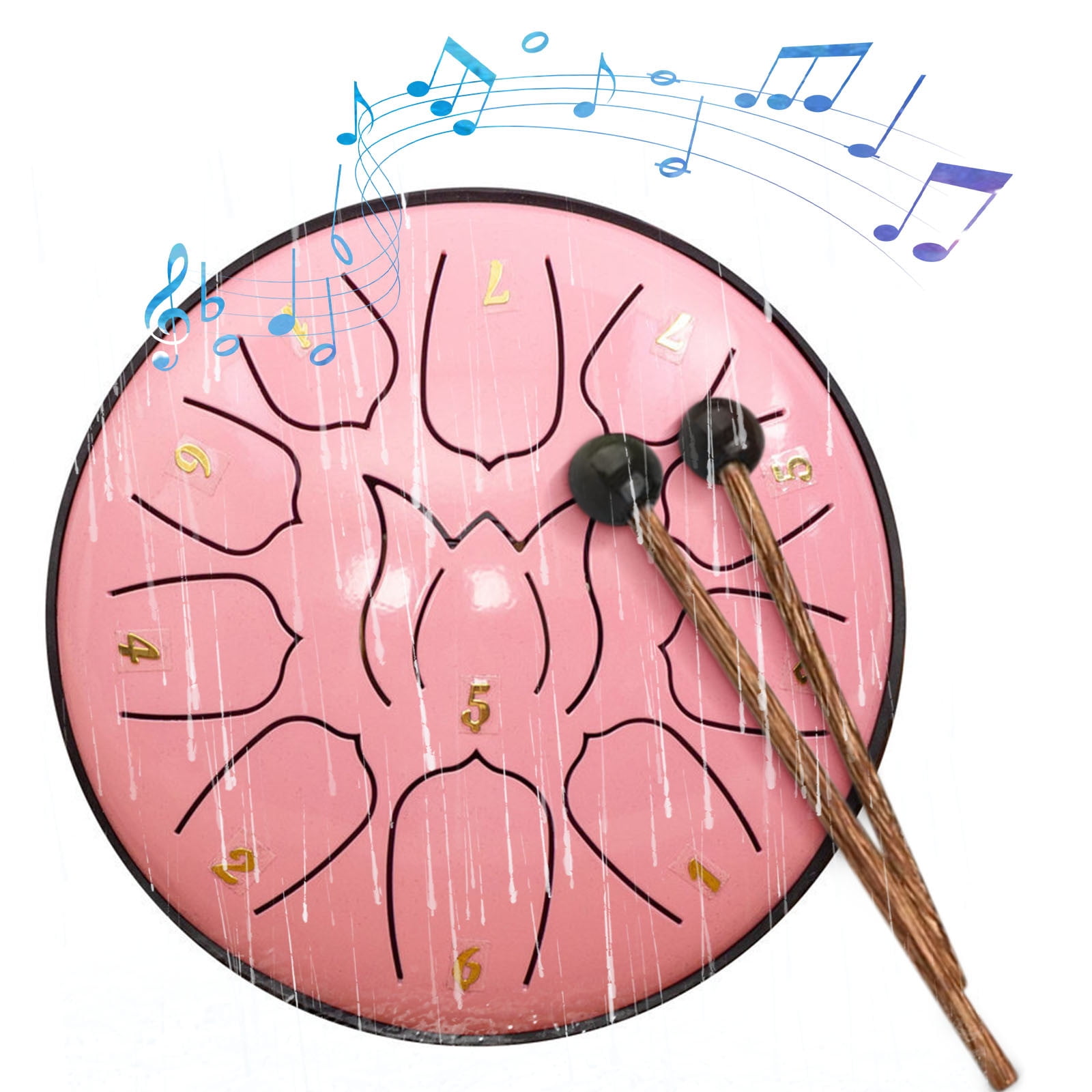 Rwvbm 6-Inch 11-Tone Hand Drum for & Adults Carbon Steel Construction ...