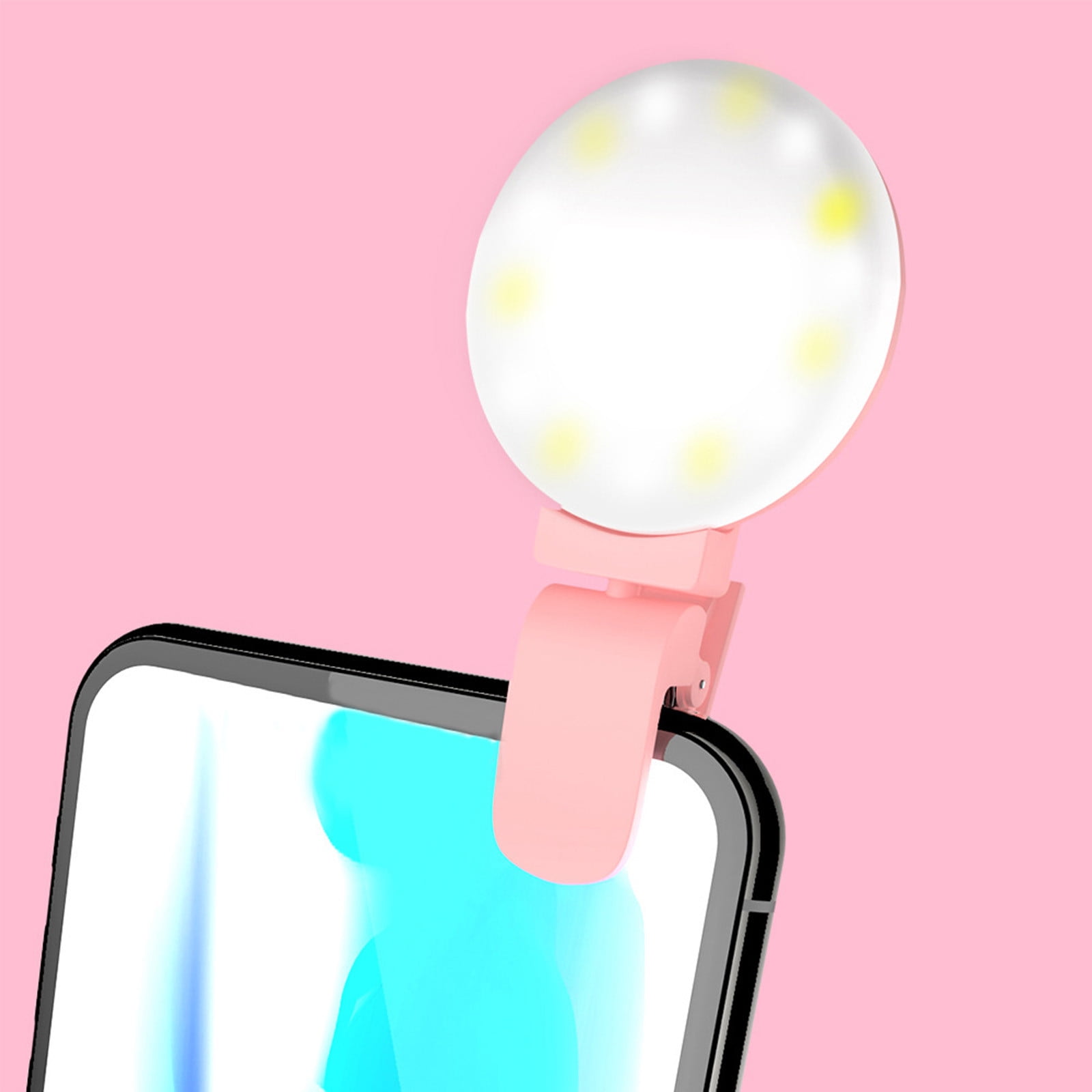 Rwvbm 60 LED Ring Light with Clip Rechargeable Selfie Light for Phone ...